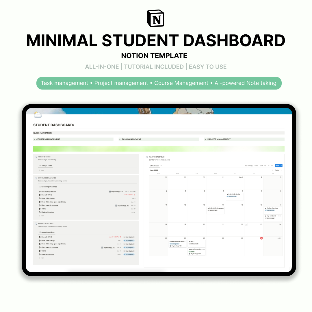 MINIMAL STUDENT DASHBOARD